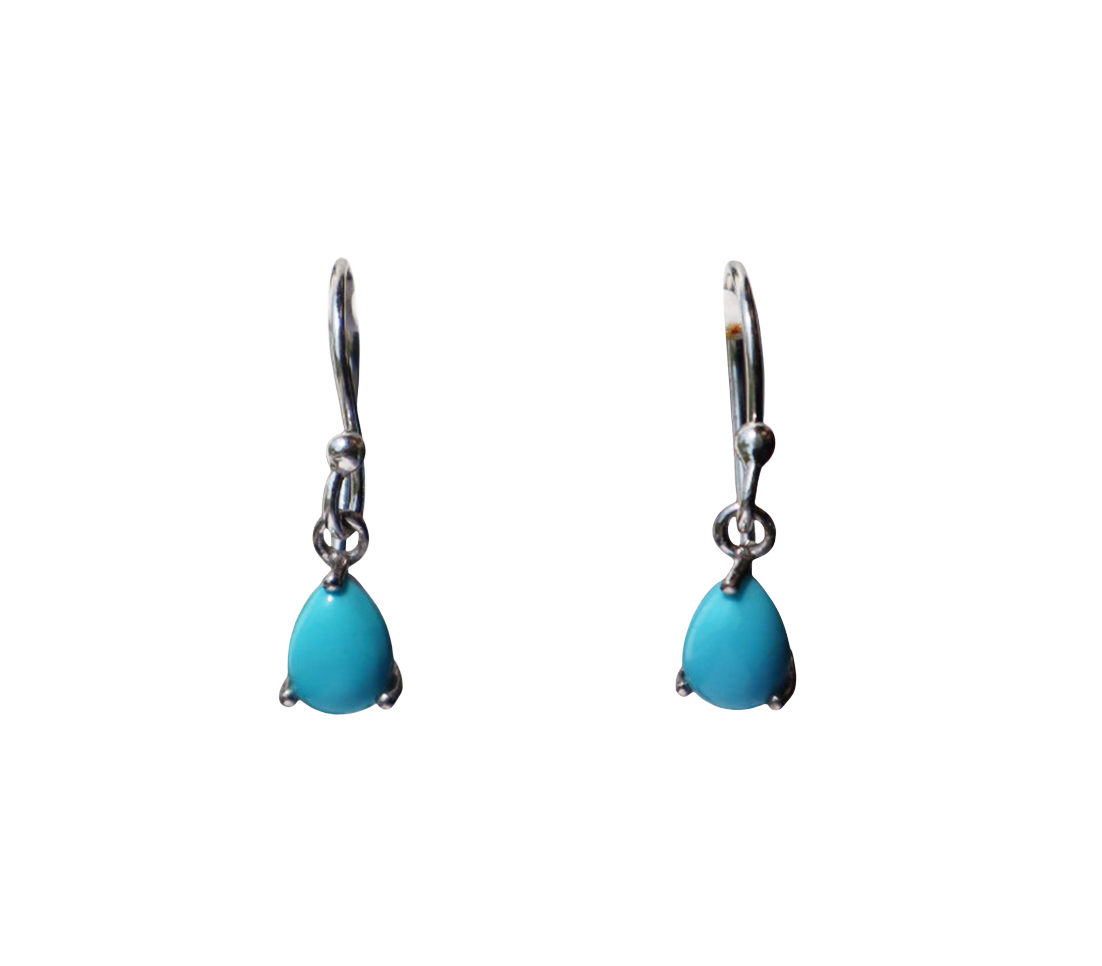 Teardrop Turquoise earrings - The Lizzadro Museum of Lapidary Art