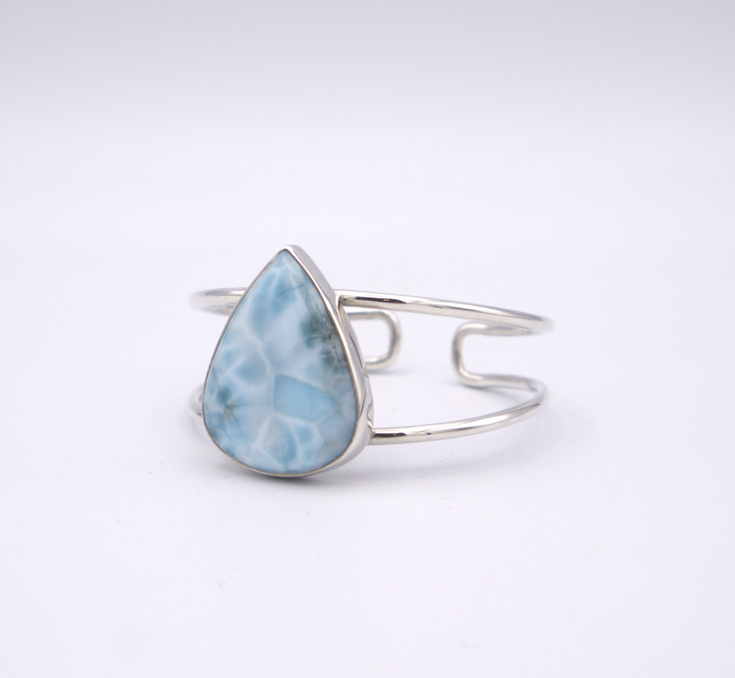 Larimar teardrop cuff - The Lizzadro Museum of Lapidary Art