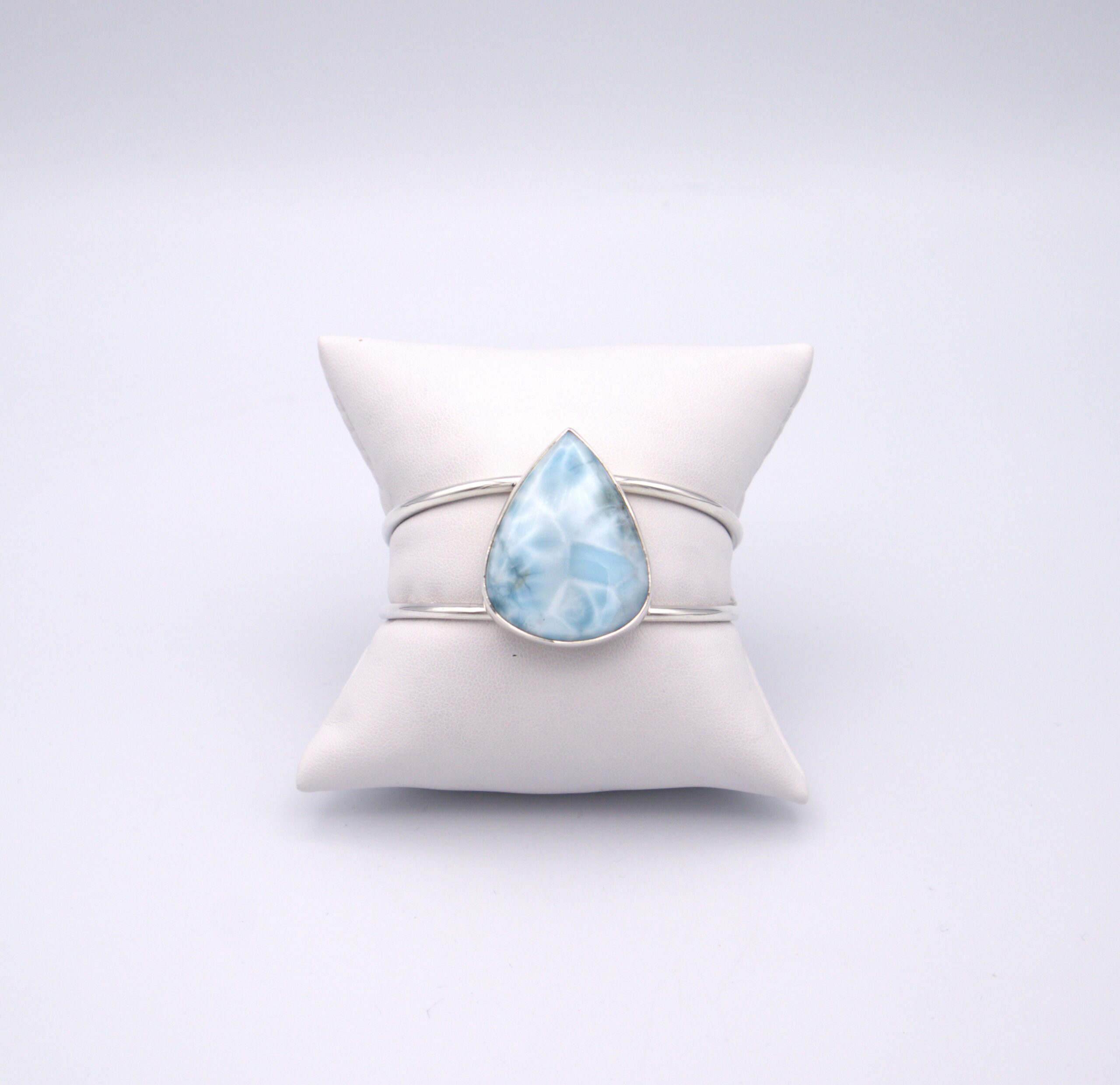 Larimar teardrop cuff - The Lizzadro Museum of Lapidary Art